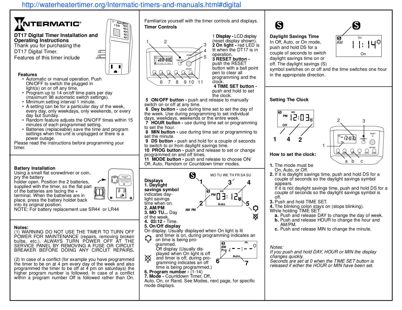 Manual For Intermatic Timer