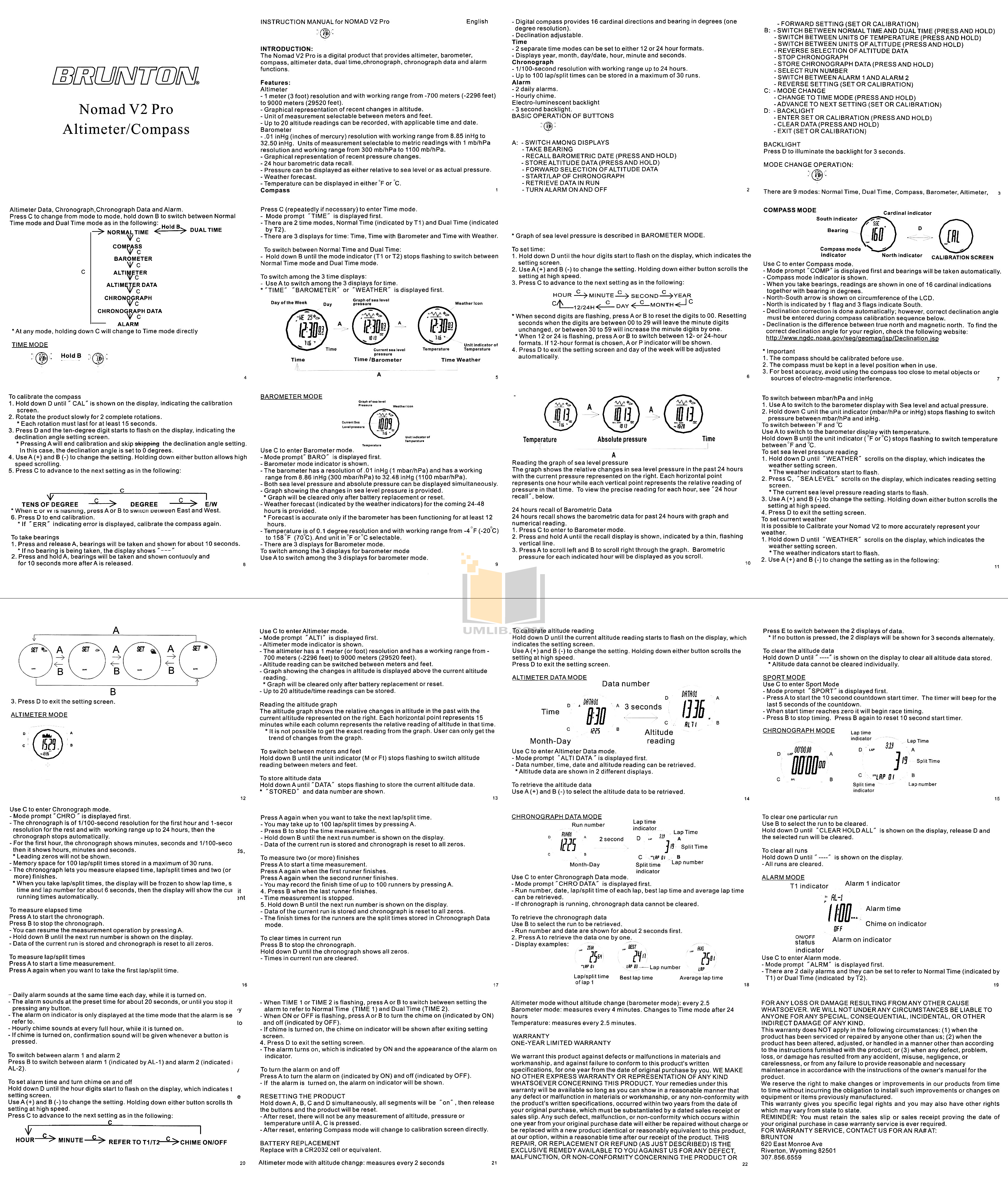 Download Free Pdf For Brunton Nomad V2 Pro Compasses Other Manual
