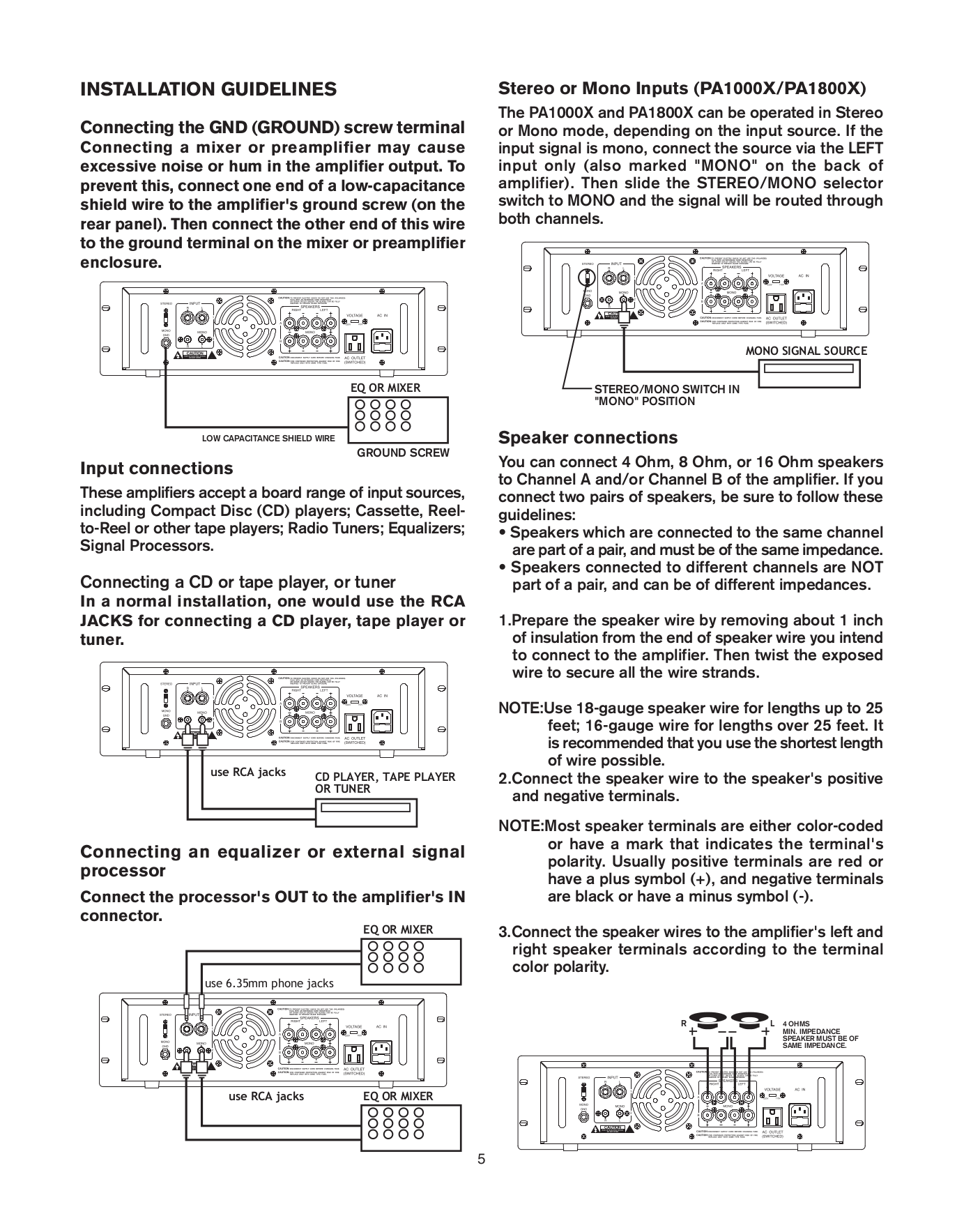PDF manual for Pyramid Amp PA800X