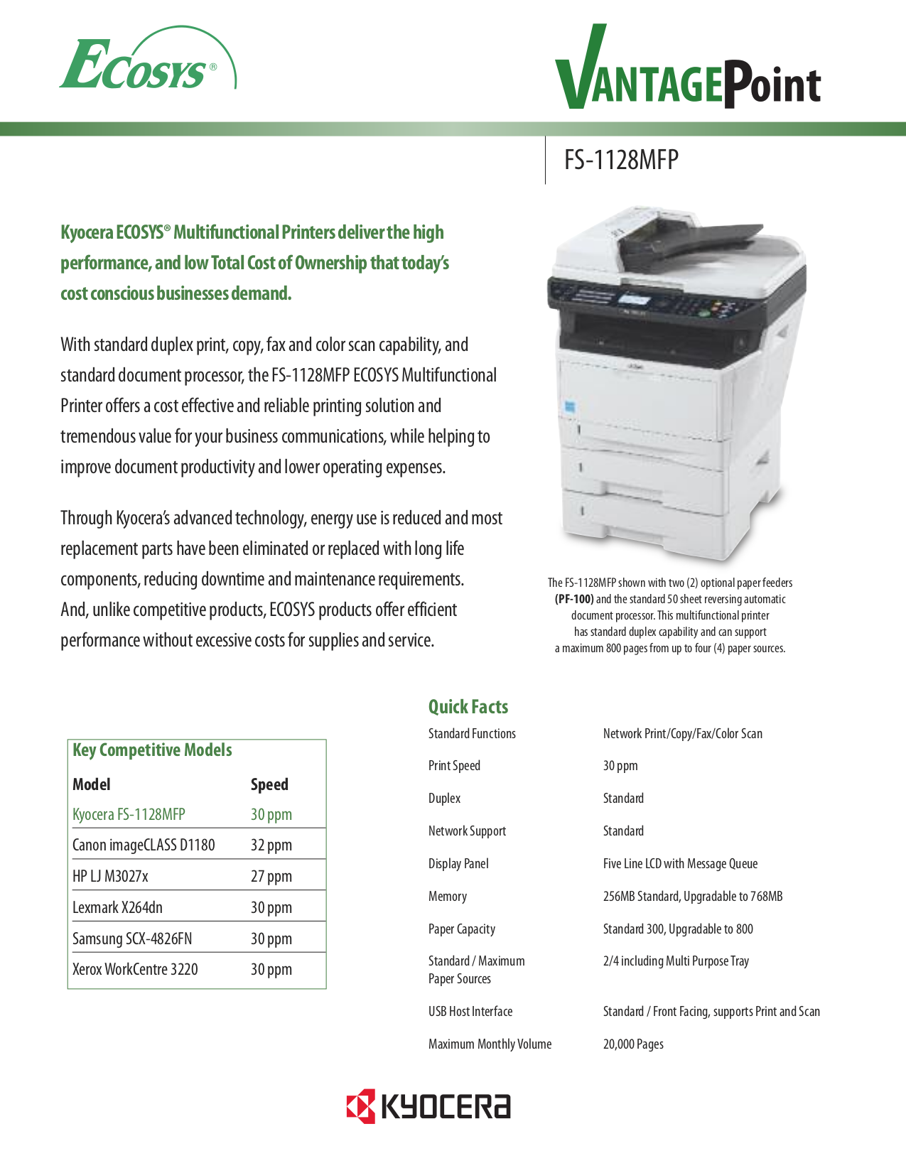 Download free pdf for Kyocera Mita FS-1128MFP Multifunction Printer manual