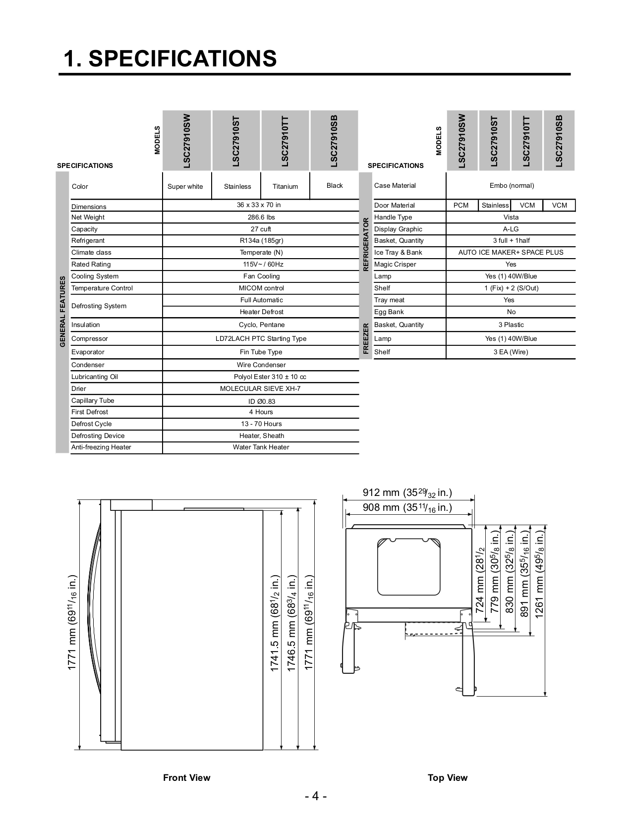 PDF manual for LG Refrigerator LSC27910TT