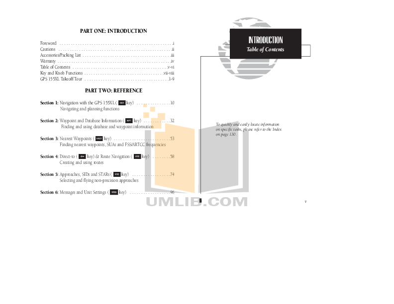 PDF manual for Garmin GPS GPS 155XL