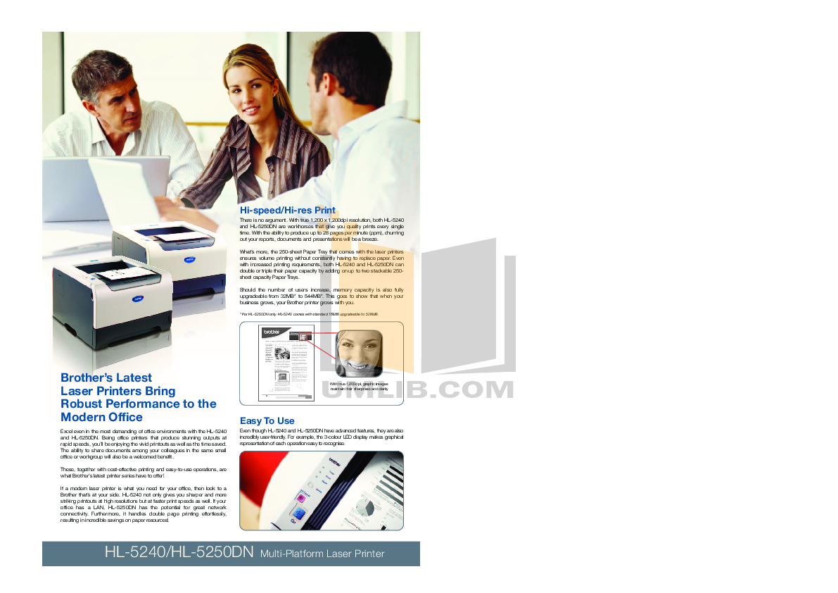 PDF manual for Brother Printer HL-5250DN