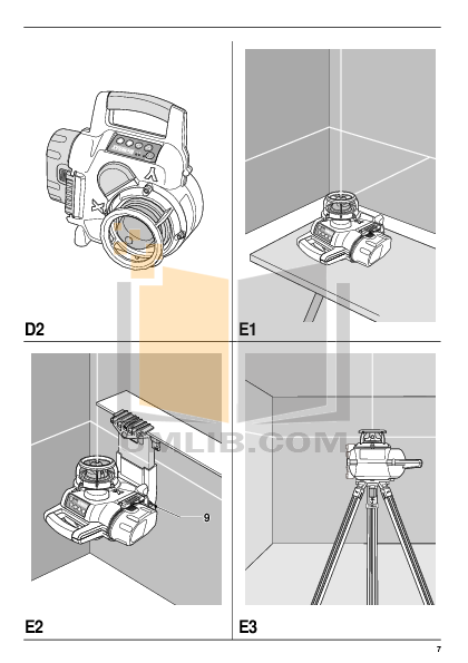 PDF manual for Dewalt Other DW077 Rotary Laser