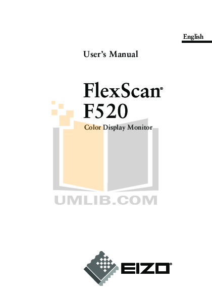Download free pdf for Eizo FlexScan F520 Monitor manual