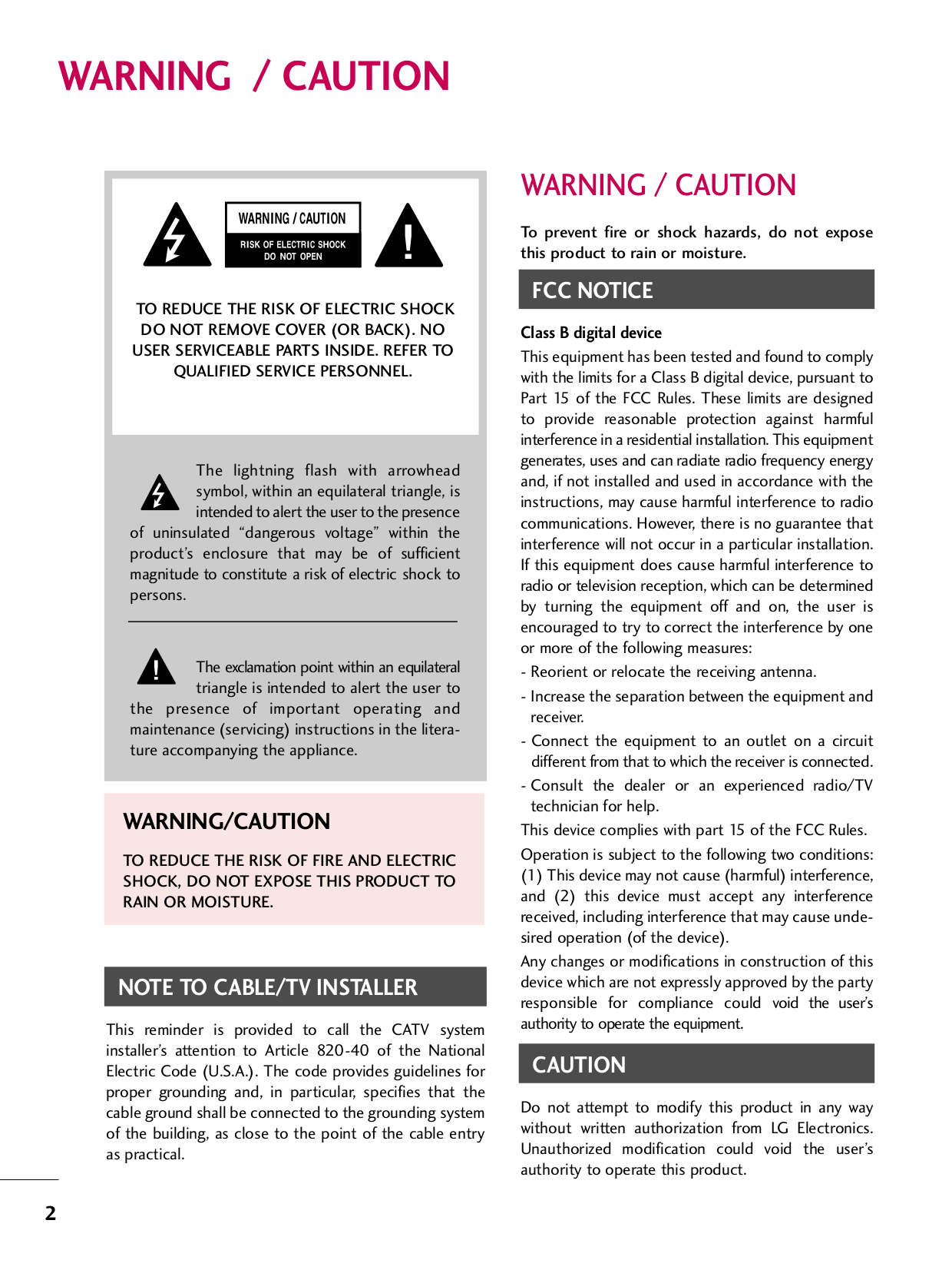 PDF manual for LG TV 47LH30