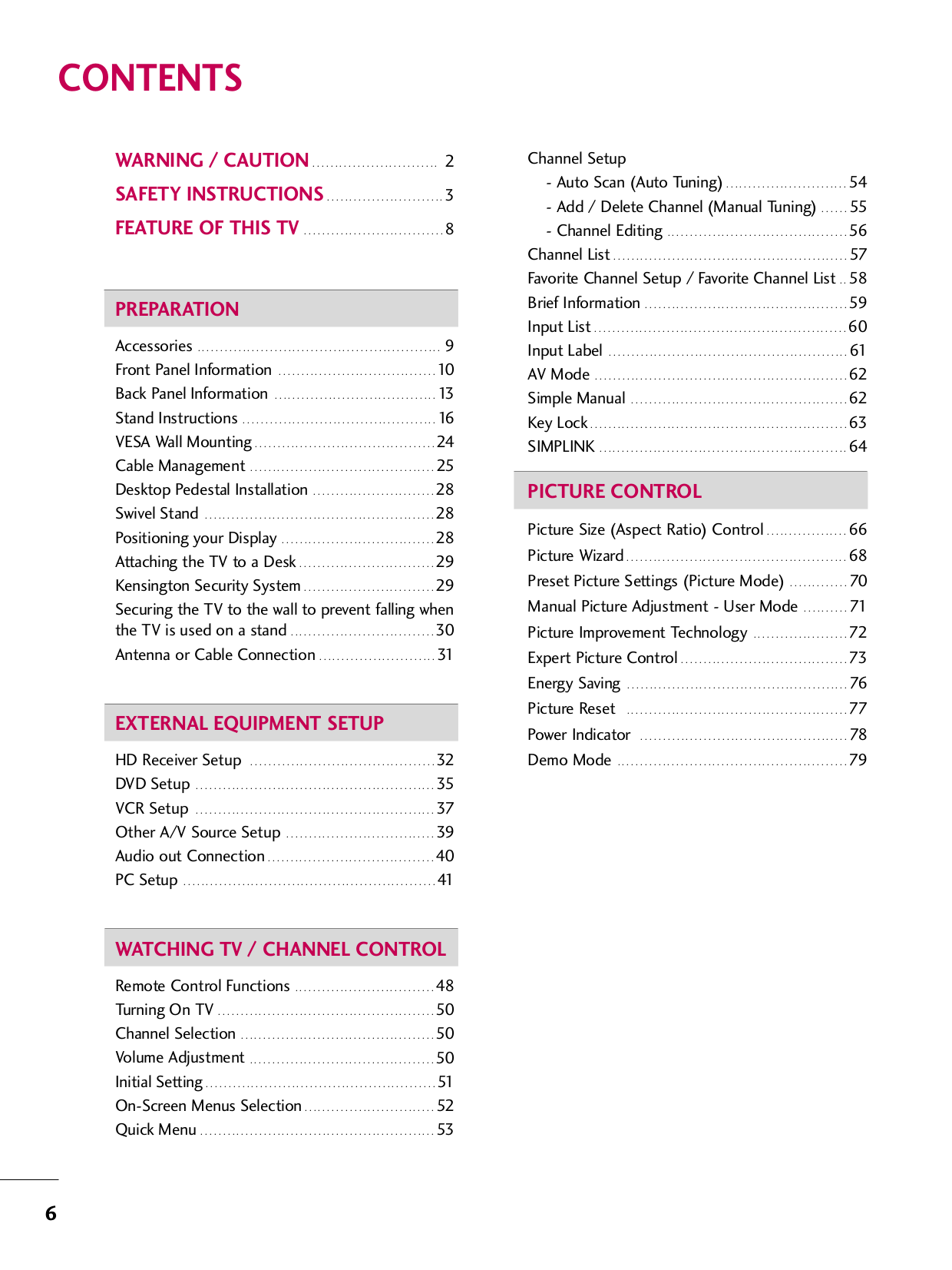 PDF manual for LG TV 47LH30