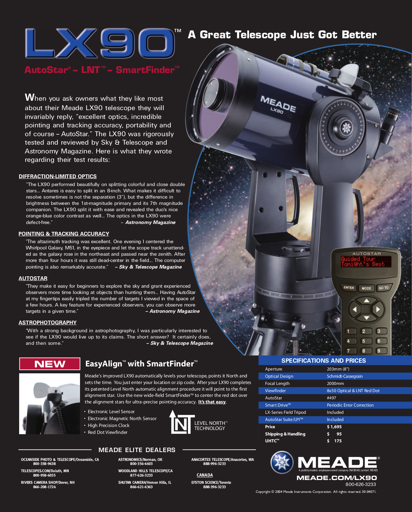 Download free pdf for Meade LX-90-LNT Telescope manual