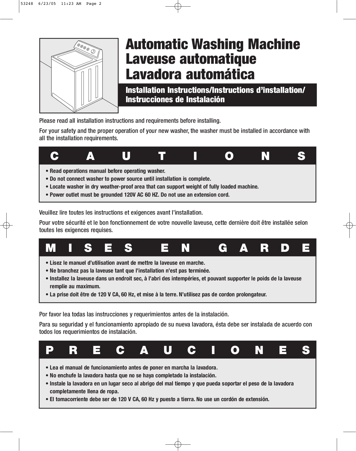 PDF manual for Maytag Washer MAV3955EWW