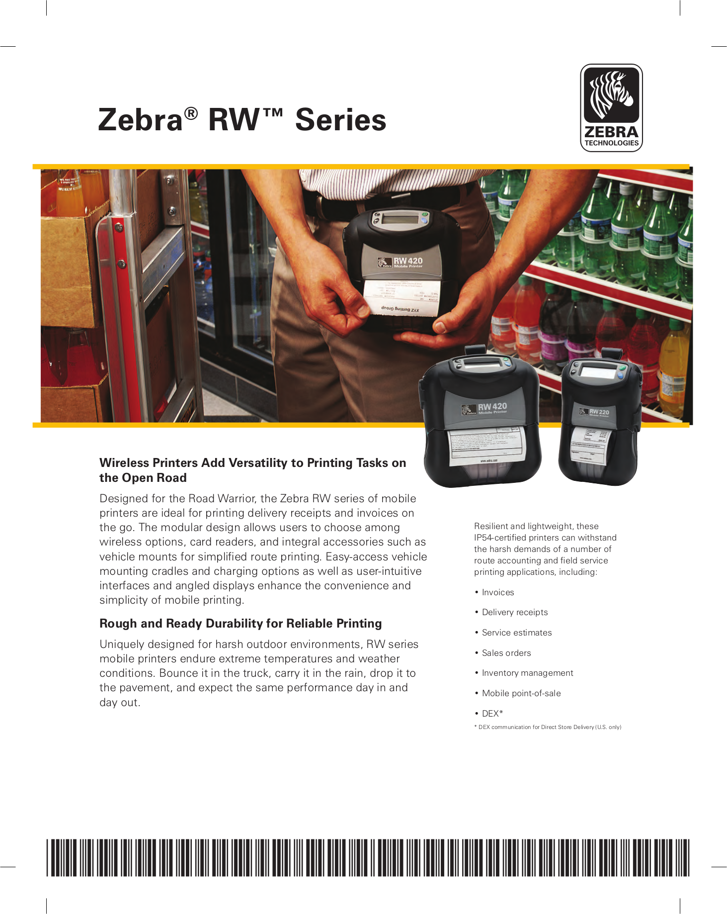 Download free pdf for Zebra RW420 Printer manual