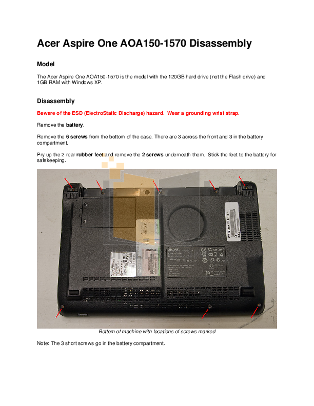 Download free pdf for Acer Aspire ONE 521 Laptop manual