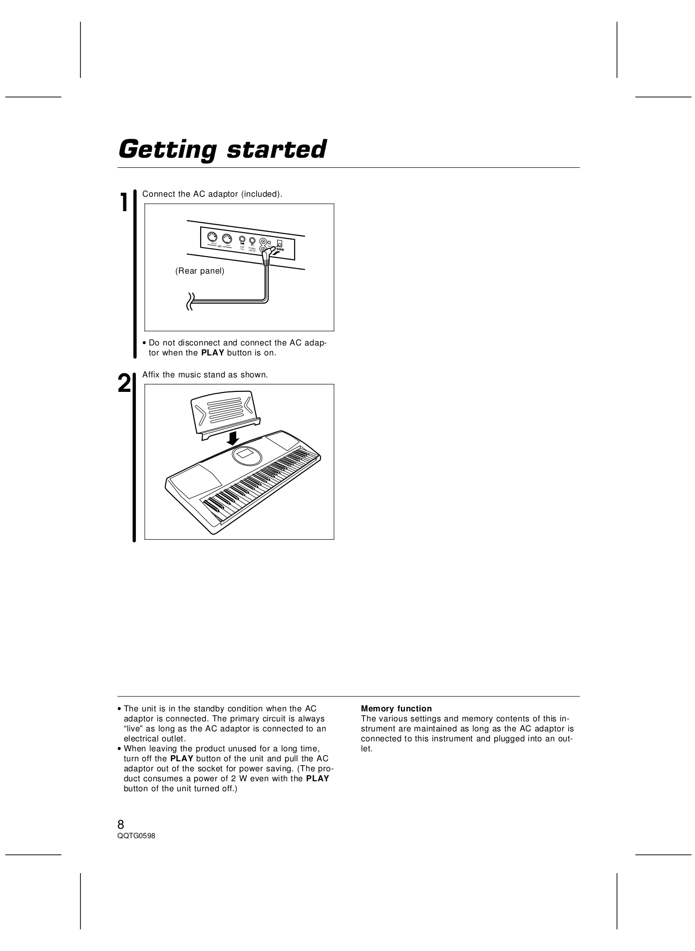PDF manual for Panasonic Music Keyboard SX-KC211