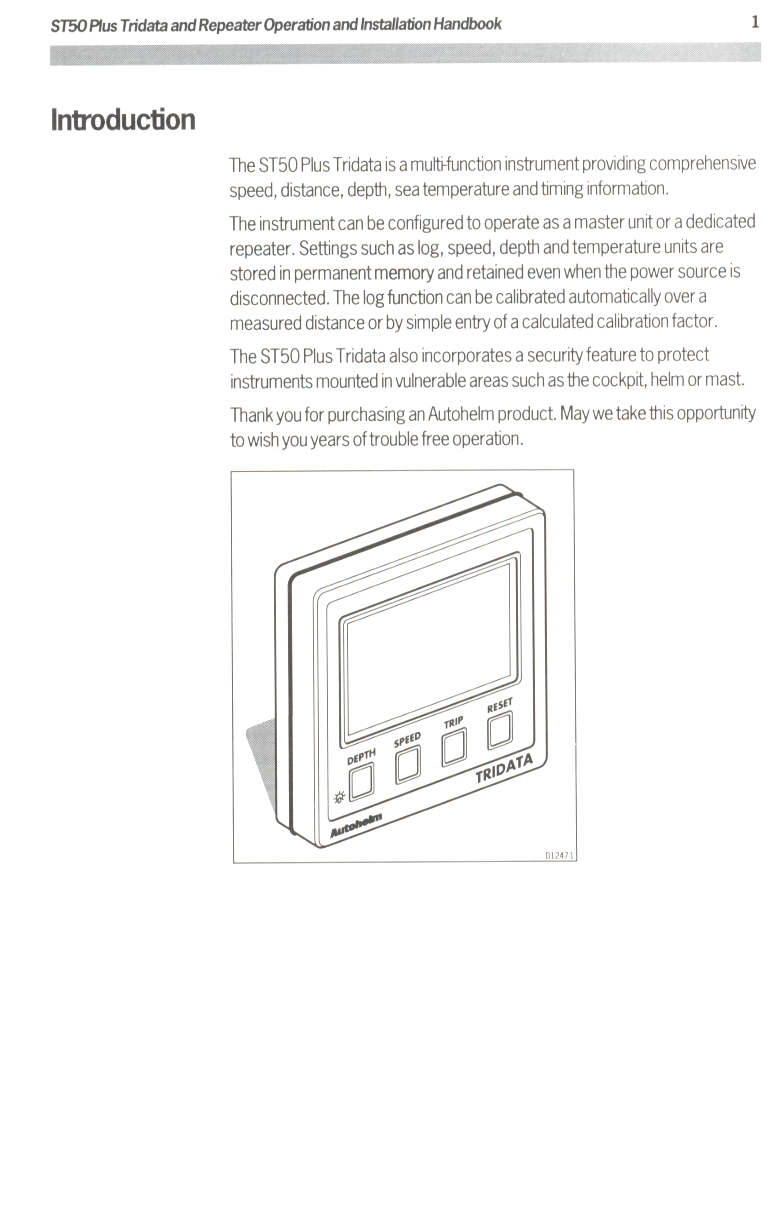 PDF manual for Raymarine GPS ST50