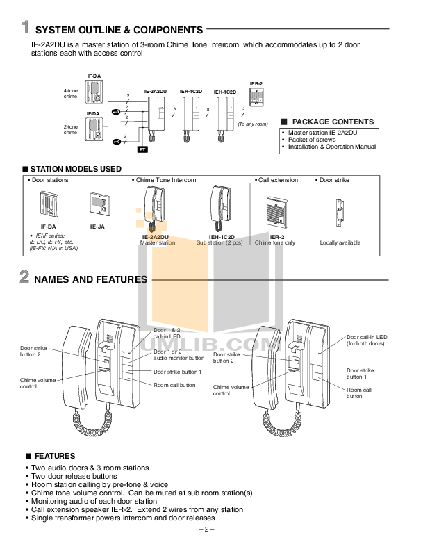 PDF manual for Aiphone Other IE-FY Intercoms