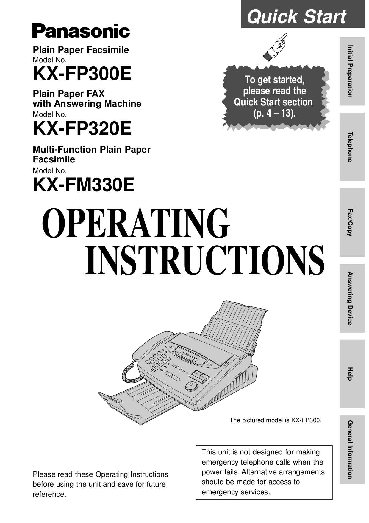 Download free pdf for Panasonic KX-FP145 Fax Machine manual