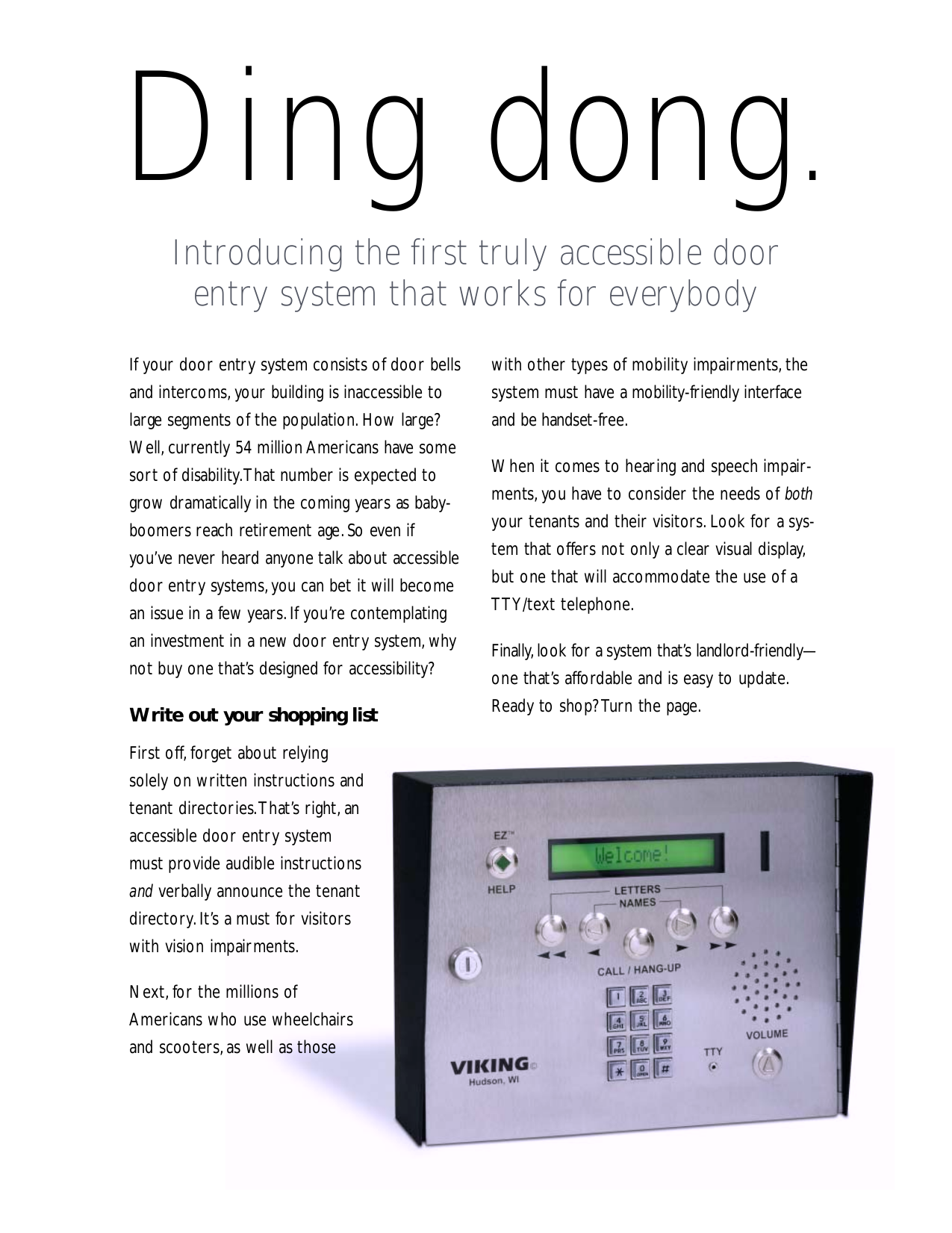 Download free pdf for Viking AES-2000S Entry Systems Other manual
