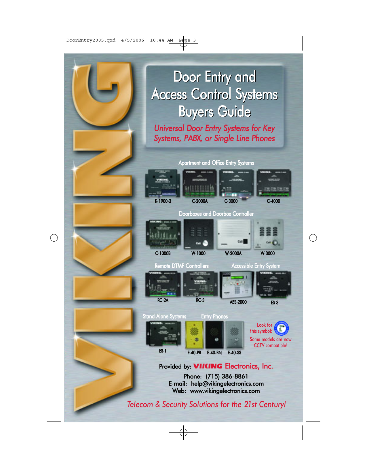 Download free pdf for Viking AES-2000S Entry Systems Other manual