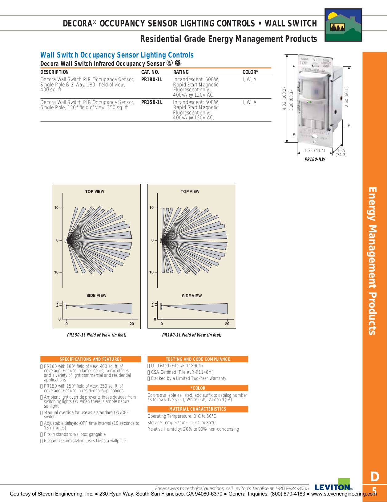 PDF manual for Leviton Other OSC20-M Occupancy Sensor