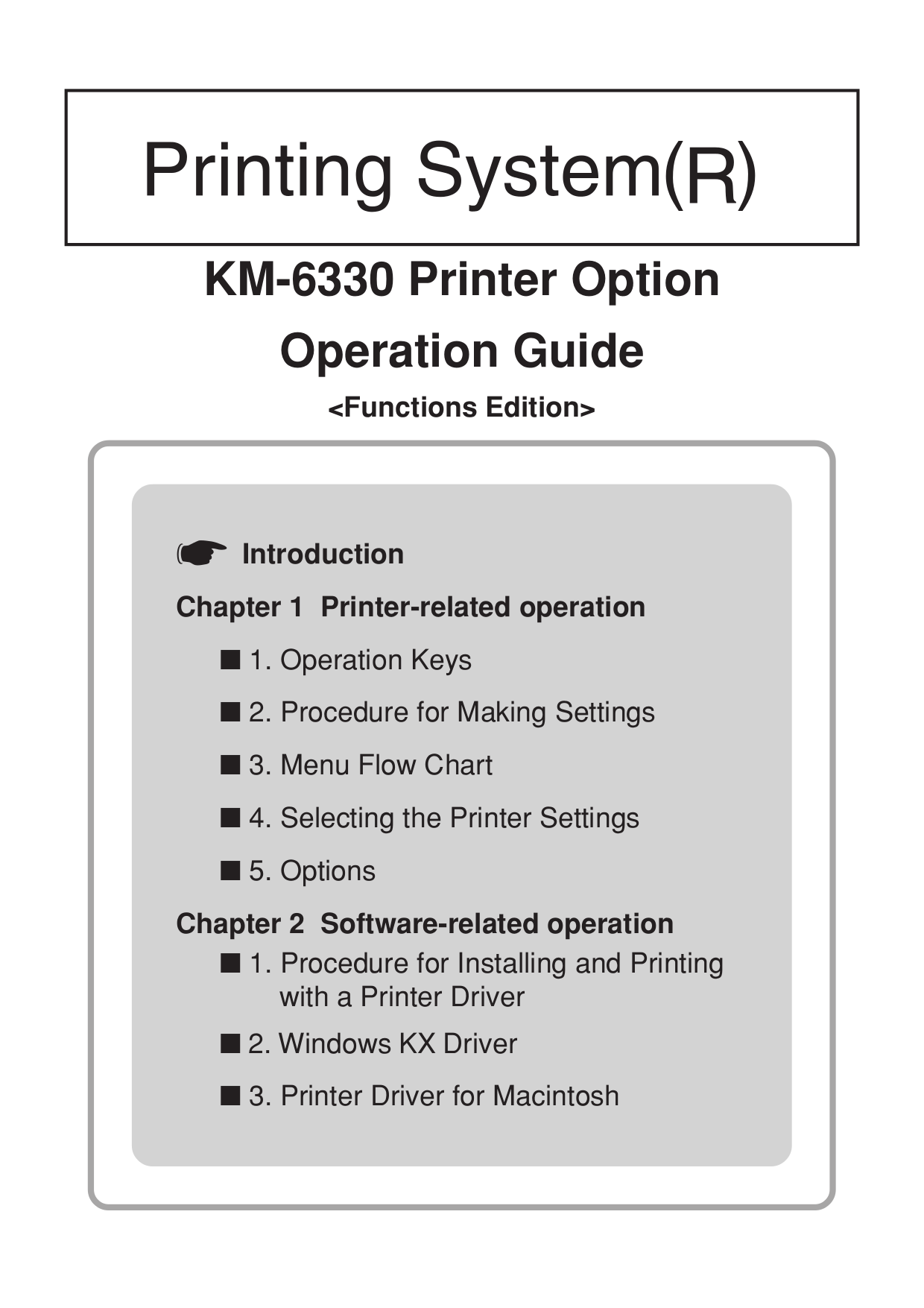 Download free pdf for Kyocera KM-6330 Printer manual