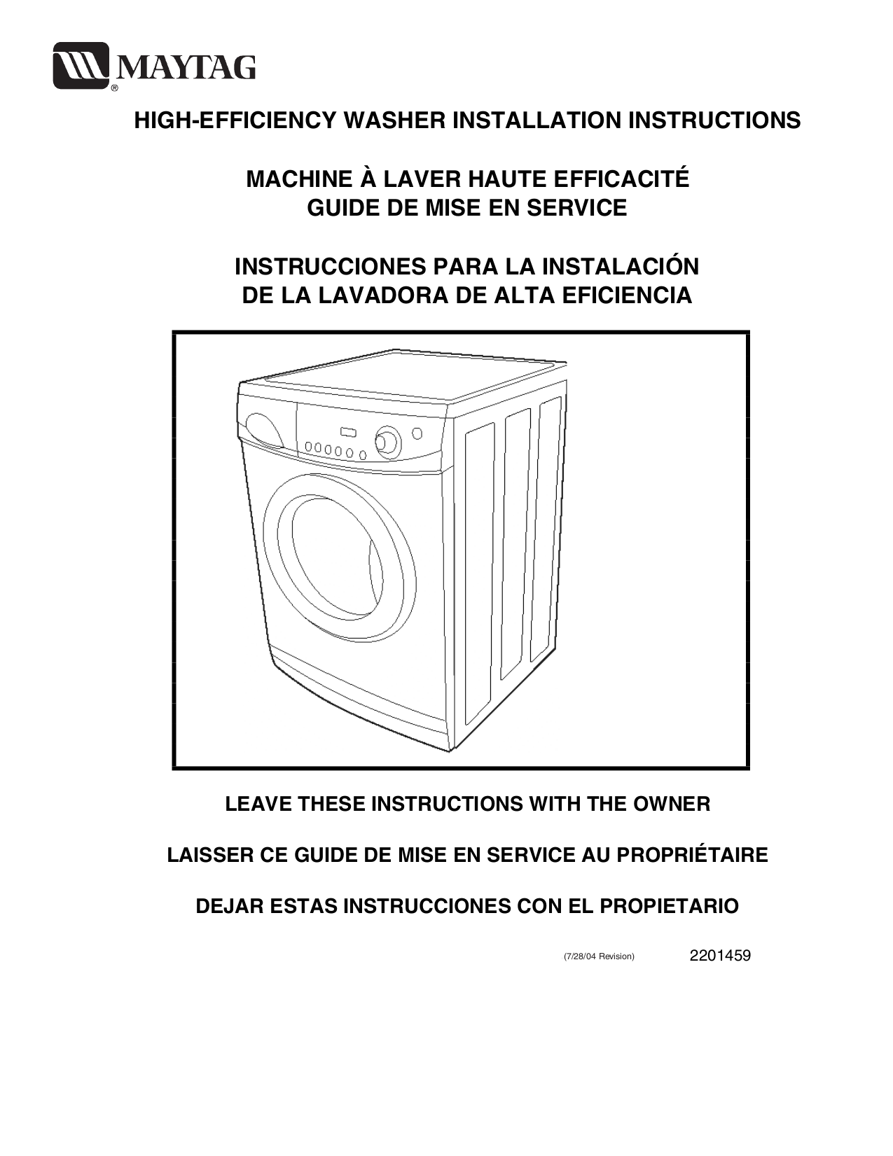Download free pdf for Maytag MAH2400A Washer manual