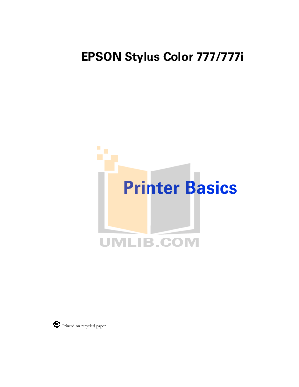 Download free pdf for Epson Stylus Color 777 Printer manual