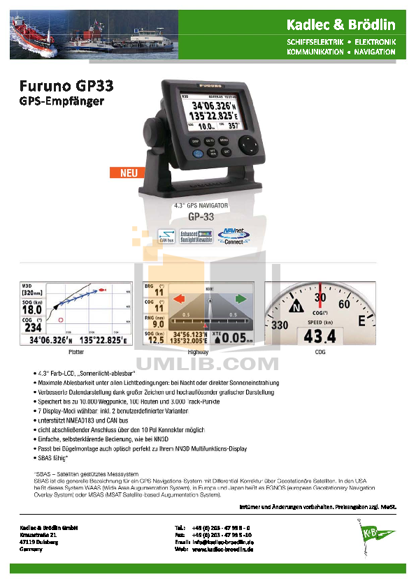 Download free pdf for Furuno GP-33 GPS manual