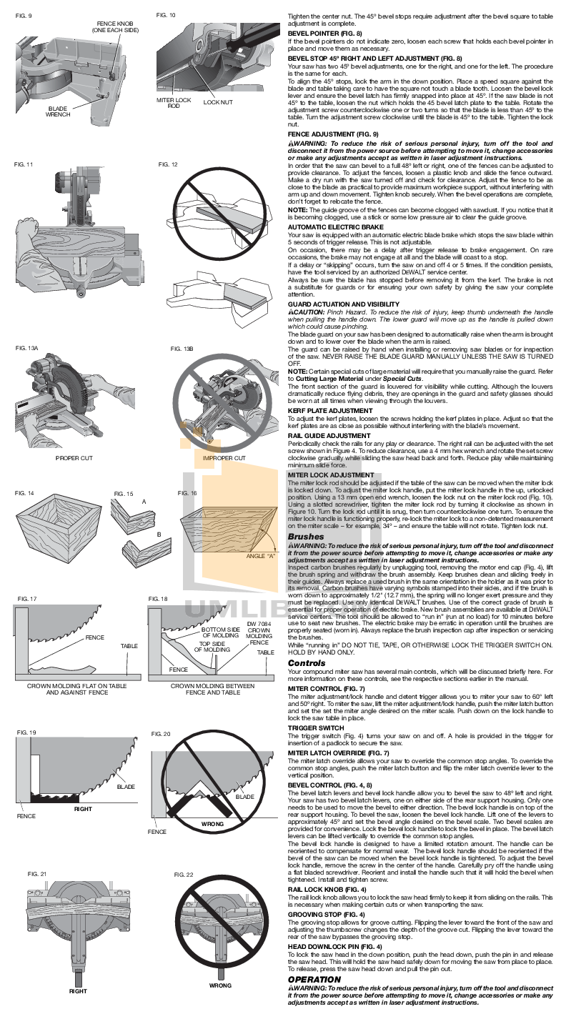 PDF manual for Dewalt Other DW718 Miter Saw