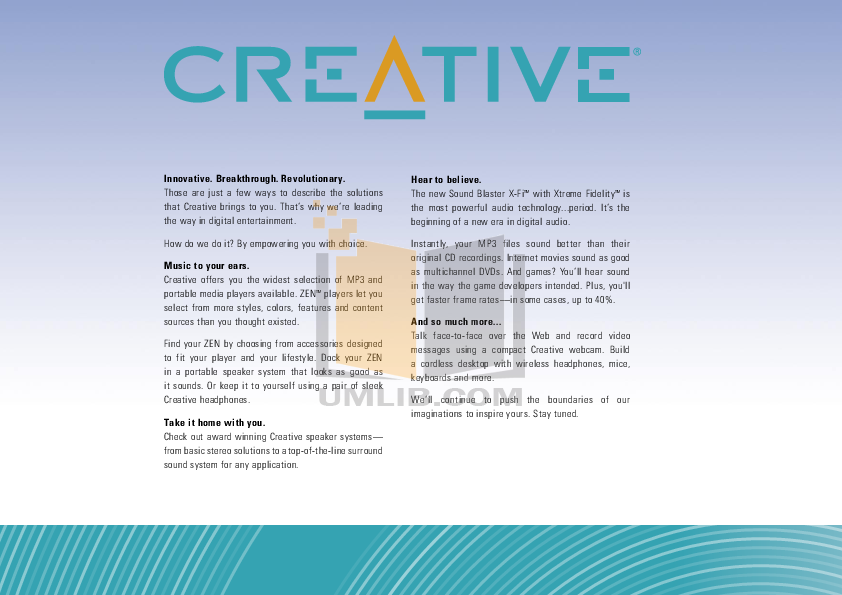 PDF manual for Creative Speaker System I-Trigue 3400