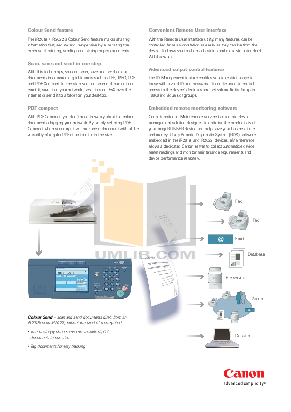 PDF manual for Canon Copier imageRUNNER 2018i