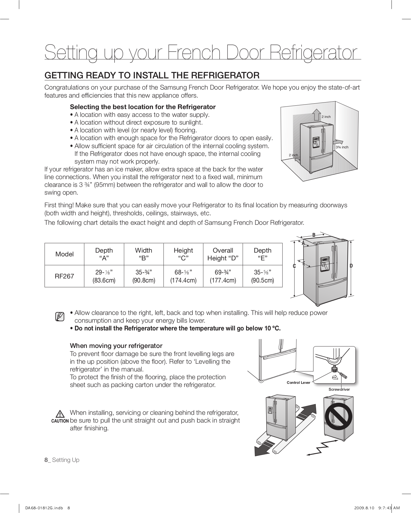PDF manual for Samsung Refrigerator RF267AERS