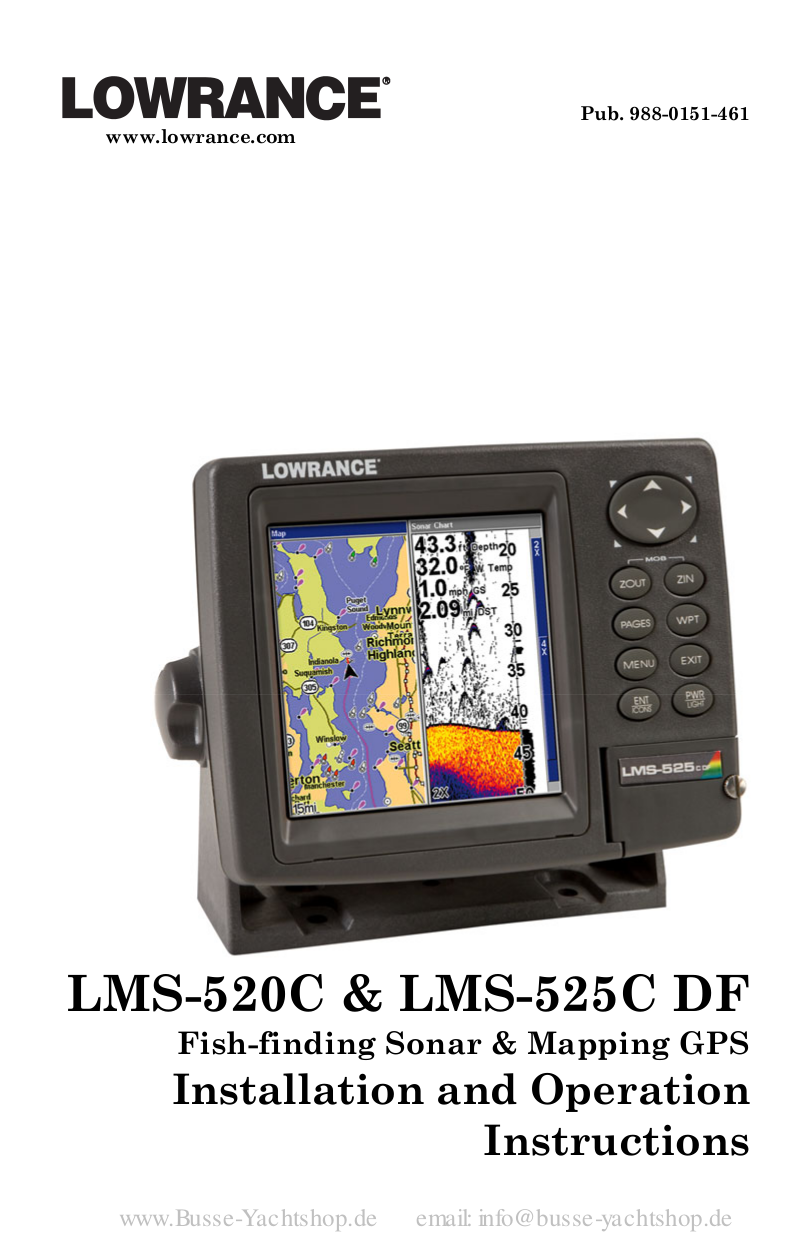 PDF manual for Lowrance GPS LMS-160 MAP