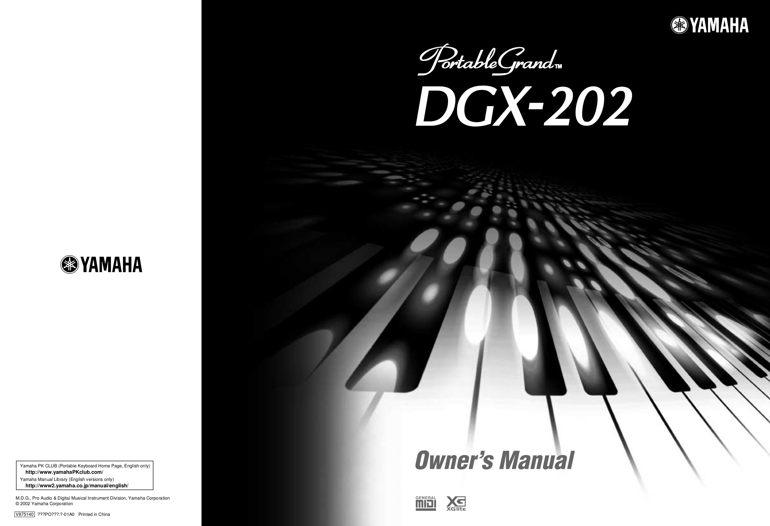 PDF manual for Yamaha Music Keyboard DGX-205
