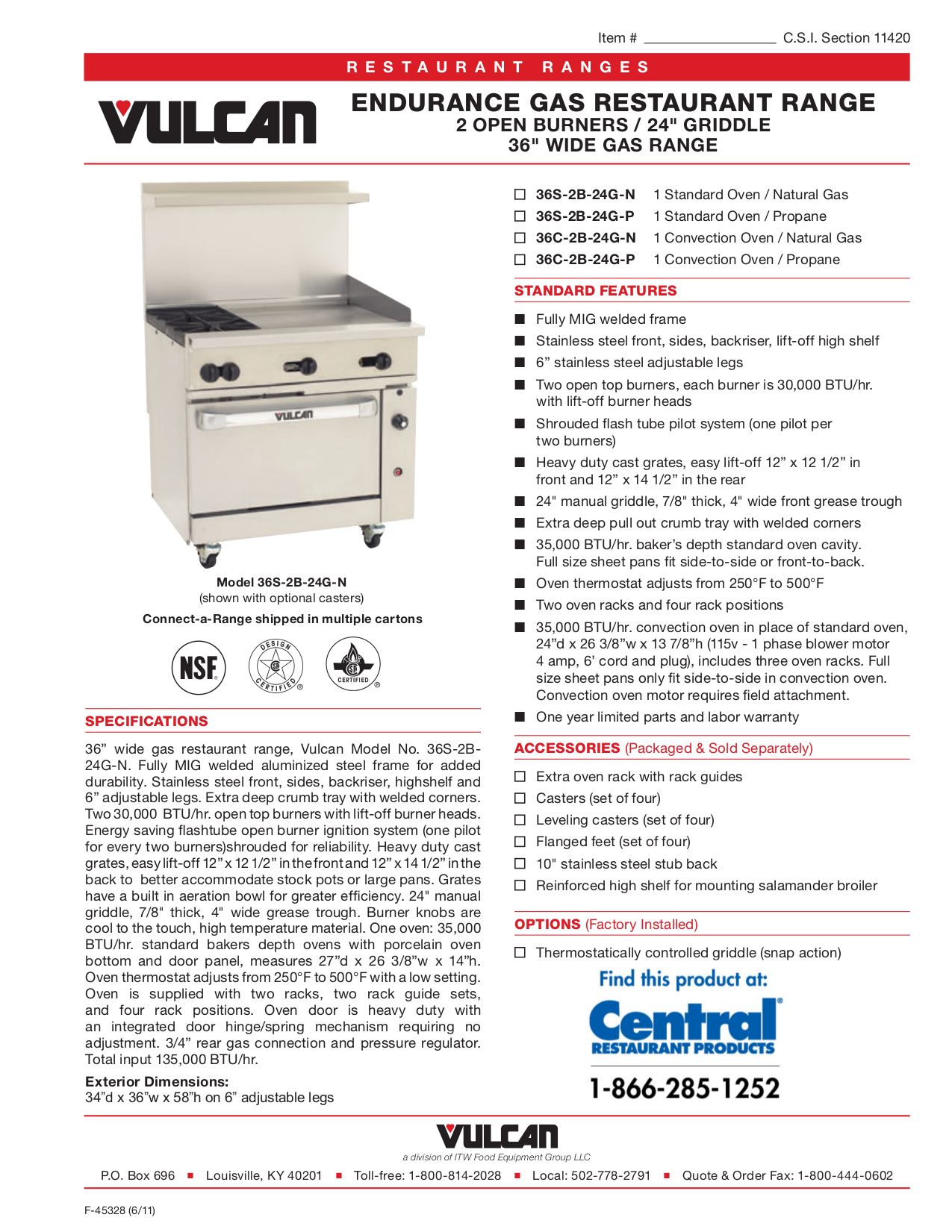 Download free pdf for Vulcan 36L Range manual