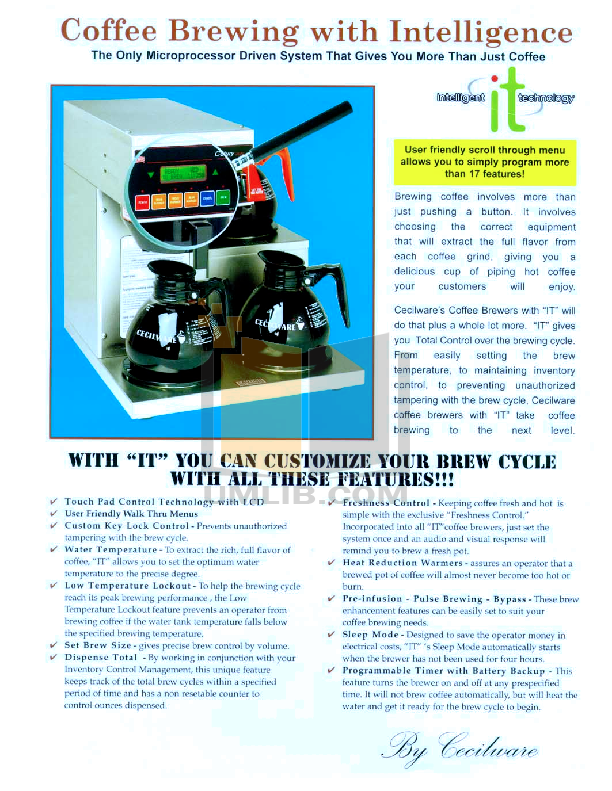 Download free pdf for Cecilware BC2E Twin Coffee Maker manual