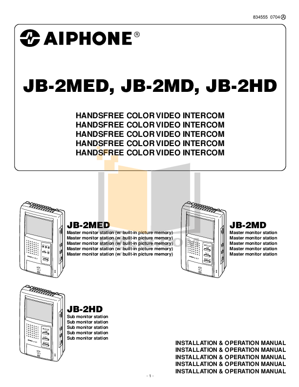 PDF manual for Aiphone Other JF-2MED Intercoms