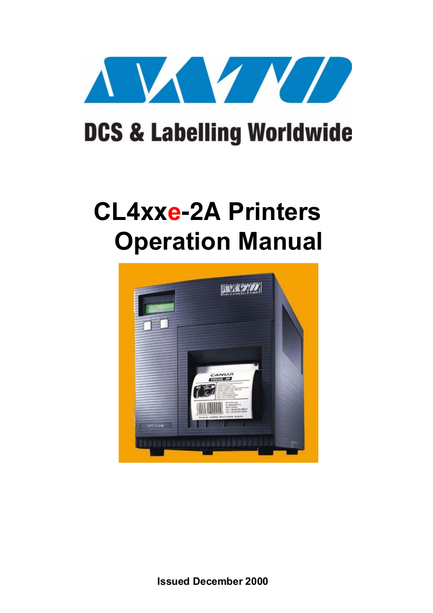 Download free pdf for SATO CL408e Printer manual
