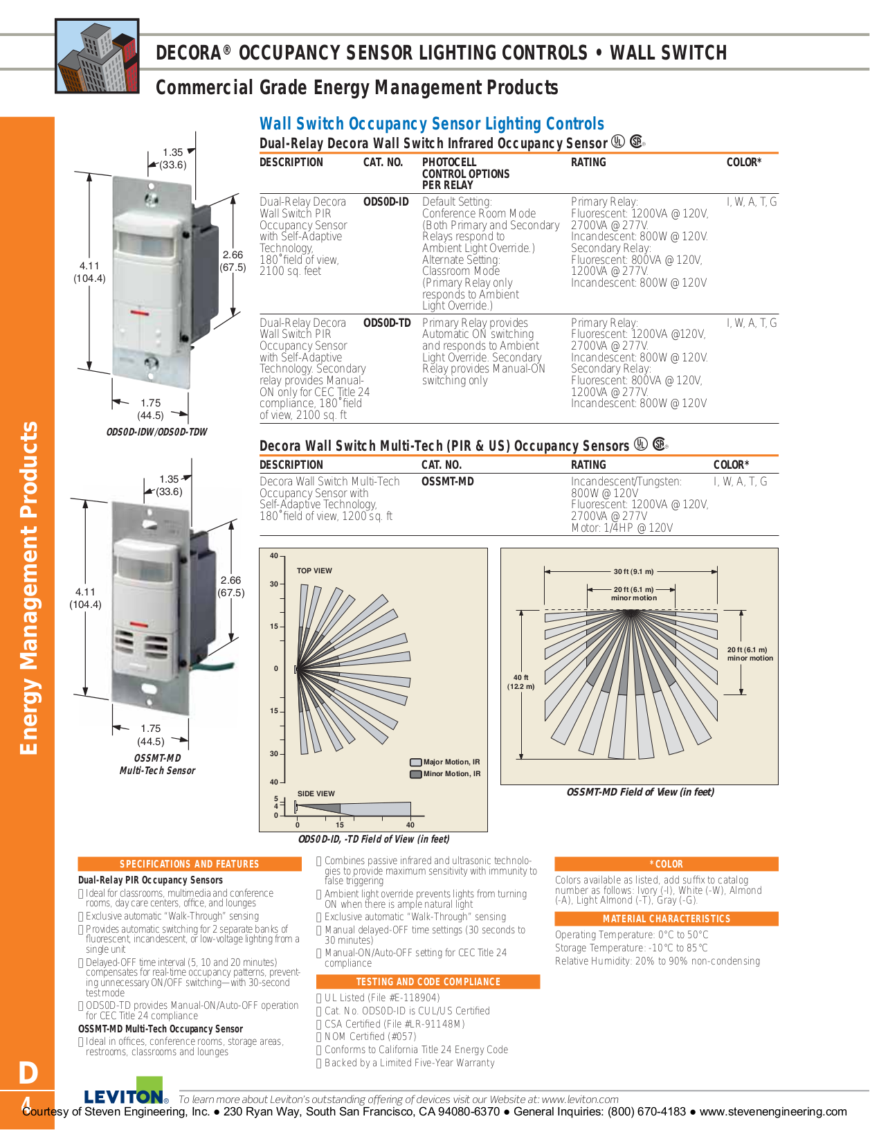 PDF manual for Leviton Other IPP15-1L Occupancy Sensor