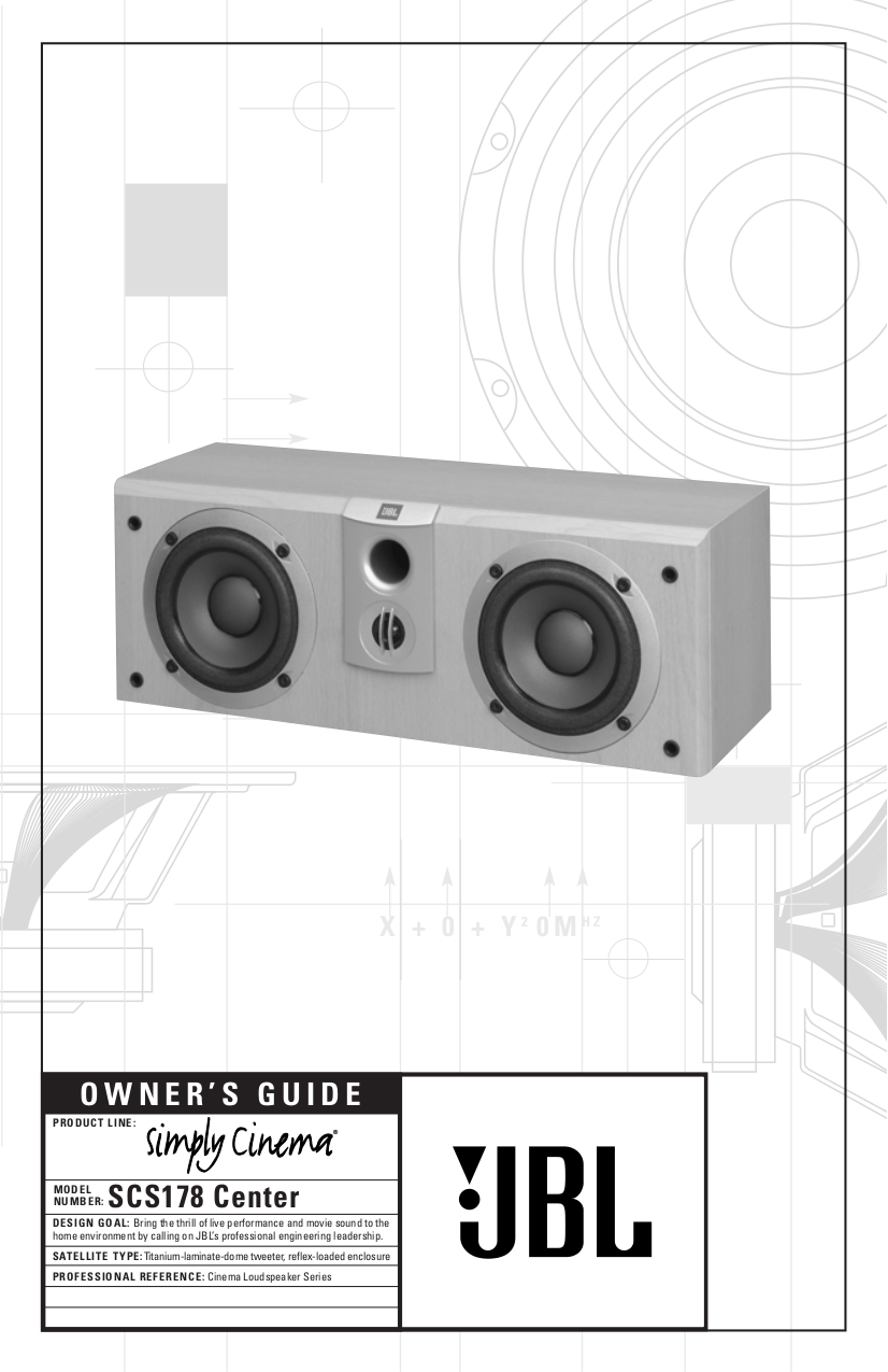 Download free pdf for JBL SCS 178 Center Speaker manual