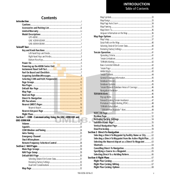 PDF manual for Garmin GPS GNS 430