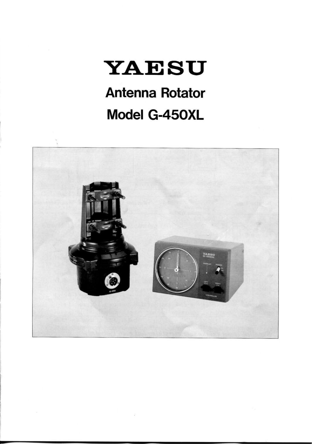 PDF manual for Yaesu Other G-450A Rotator