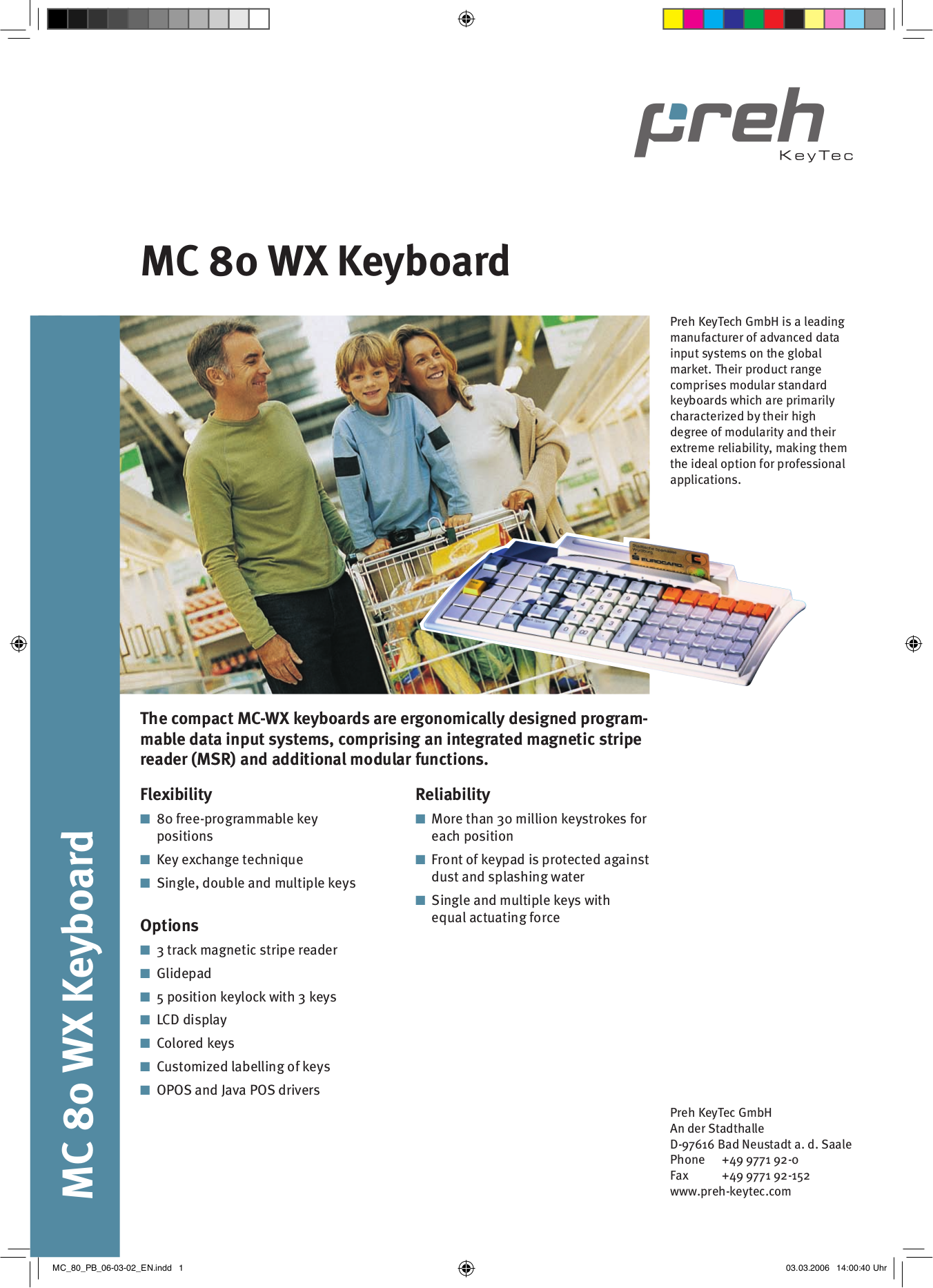 Download free pdf for Preh MC80WX Keyboard manual