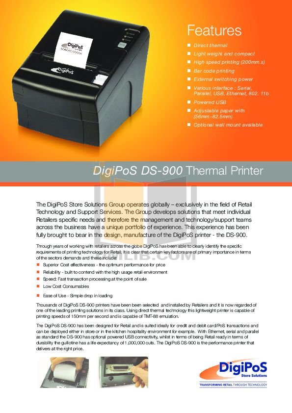 PDF manual for DigiPos Printer DS-900