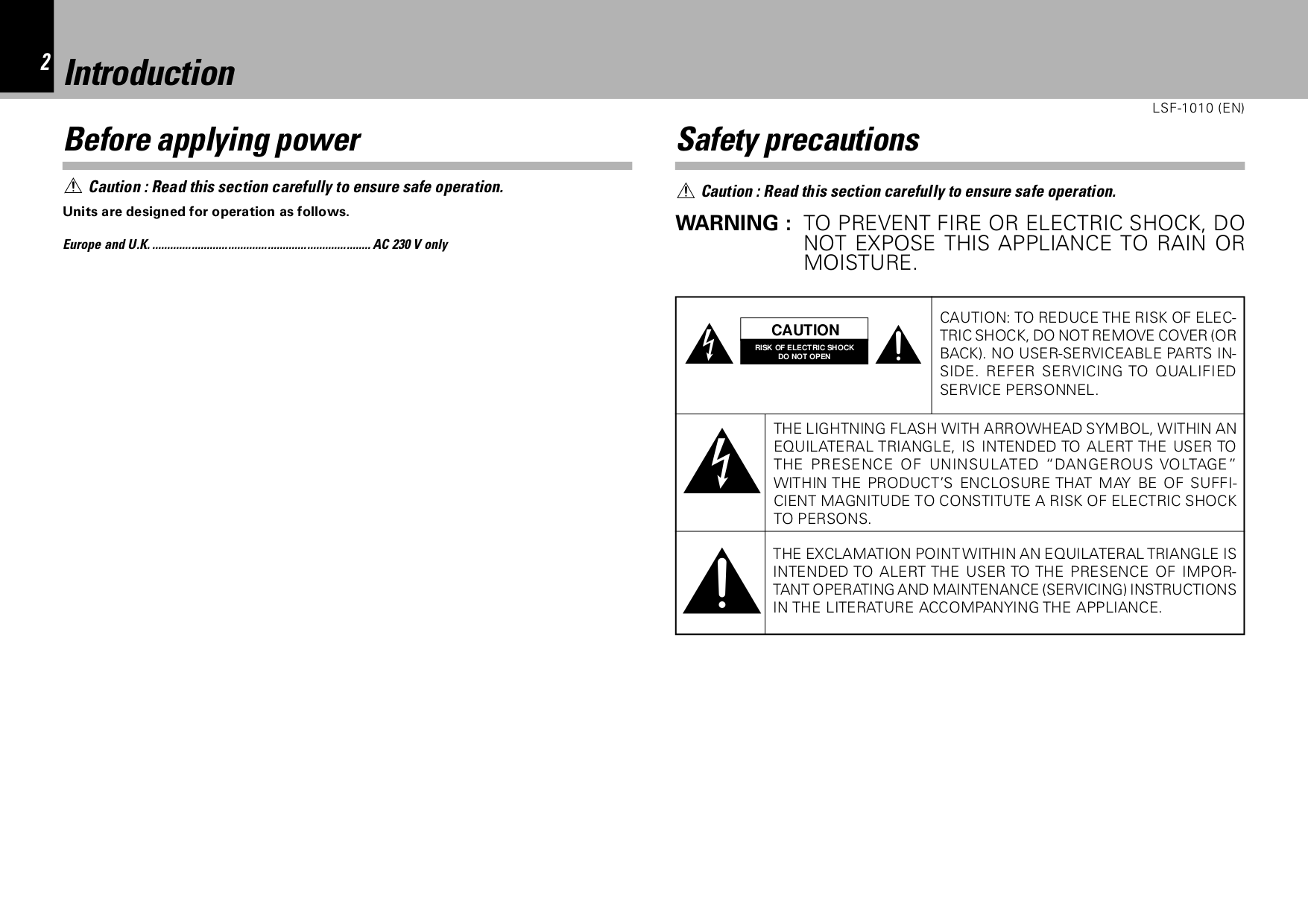 PDF manual for Kenwood Subwoofer SW-300