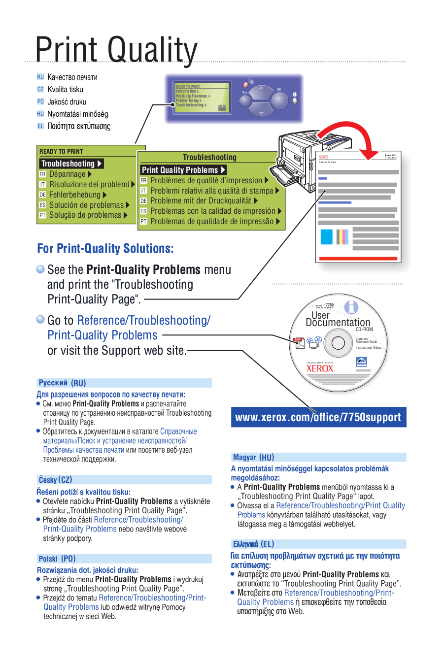 PDF manual for Xerox Printer Phaser 7750