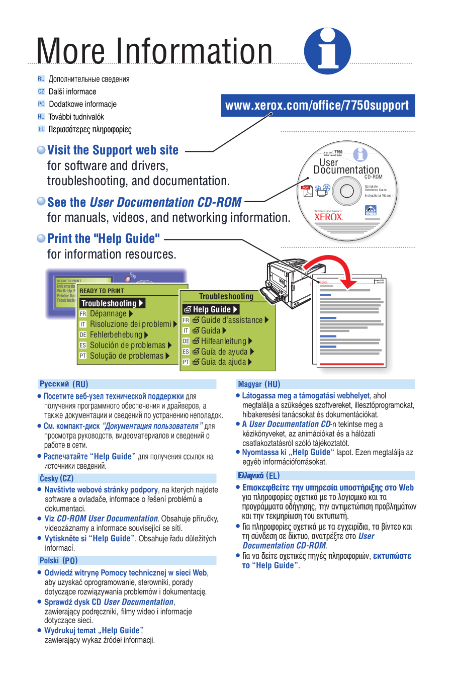 PDF manual for Xerox Printer Phaser 7750