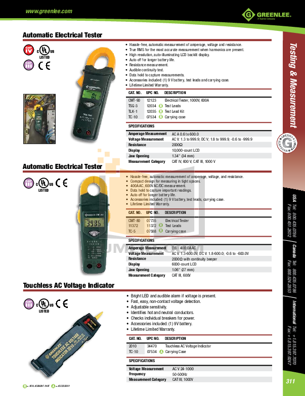 PDF manual for Greenlee Other 5702 Phase Indicators