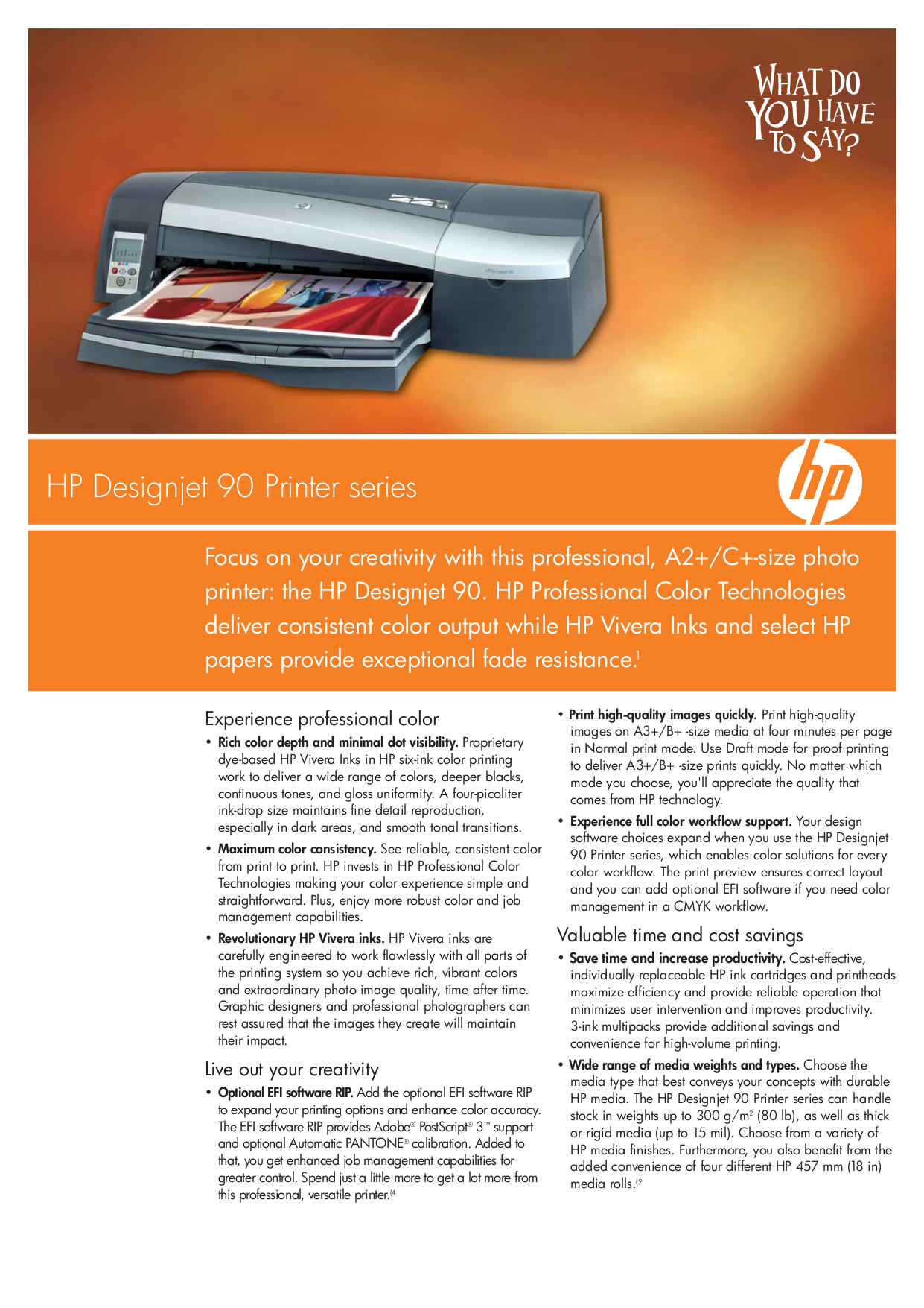 Download free pdf for HP Designjet 90r Printer manual