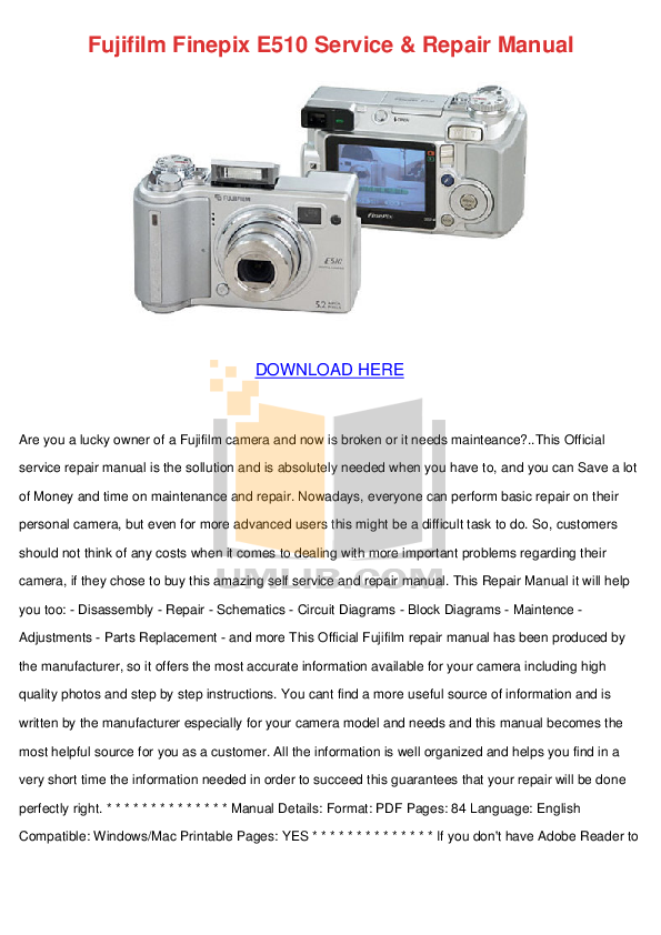 Download free pdf for FujiFilm Finepix E900 Digital Camera manual