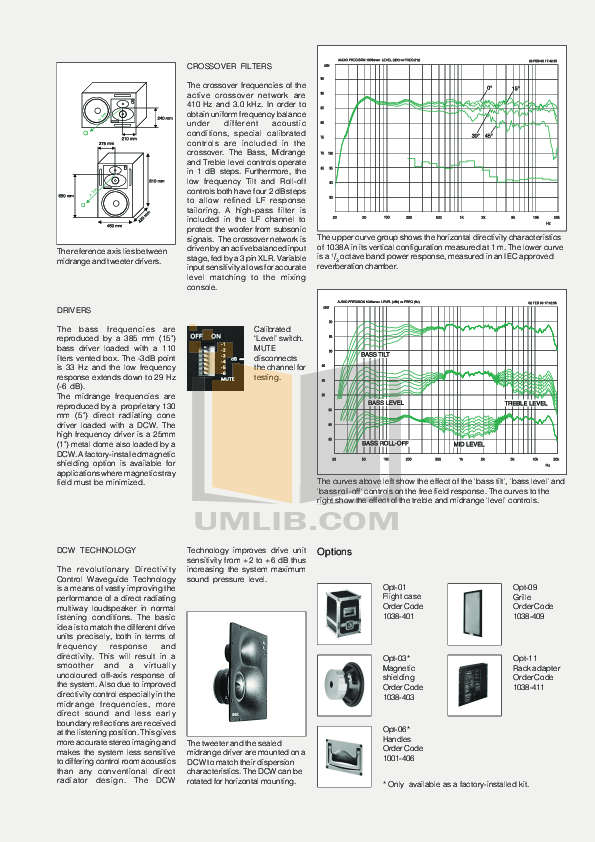 PDF manual for Genelec Speaker 1038A