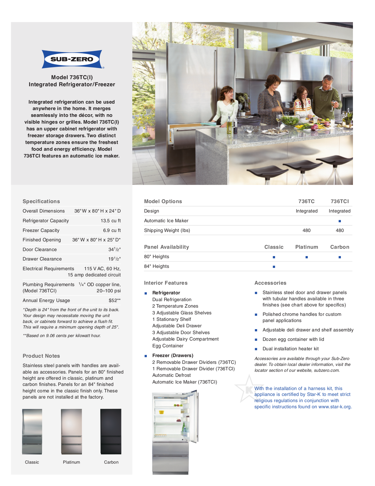 Download free pdf for Wolf Sub-Zero 736TCI Refrigerator manual